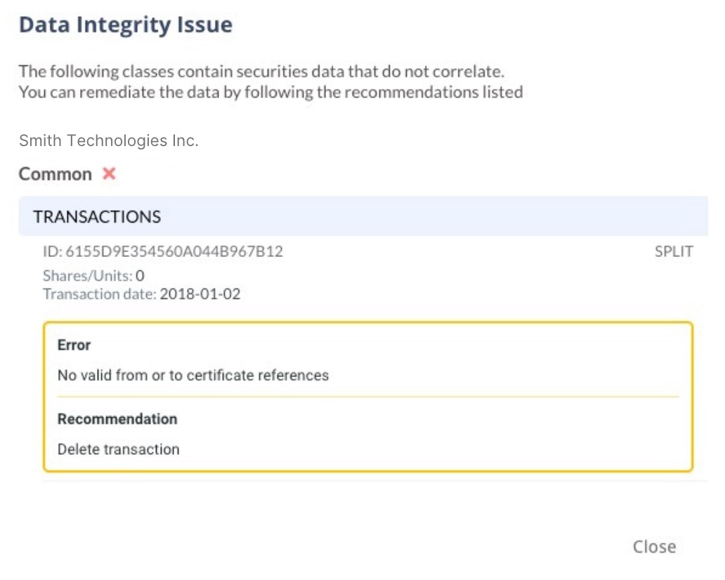 Data Integrity Issue: No Valid From or To Certificate References ...